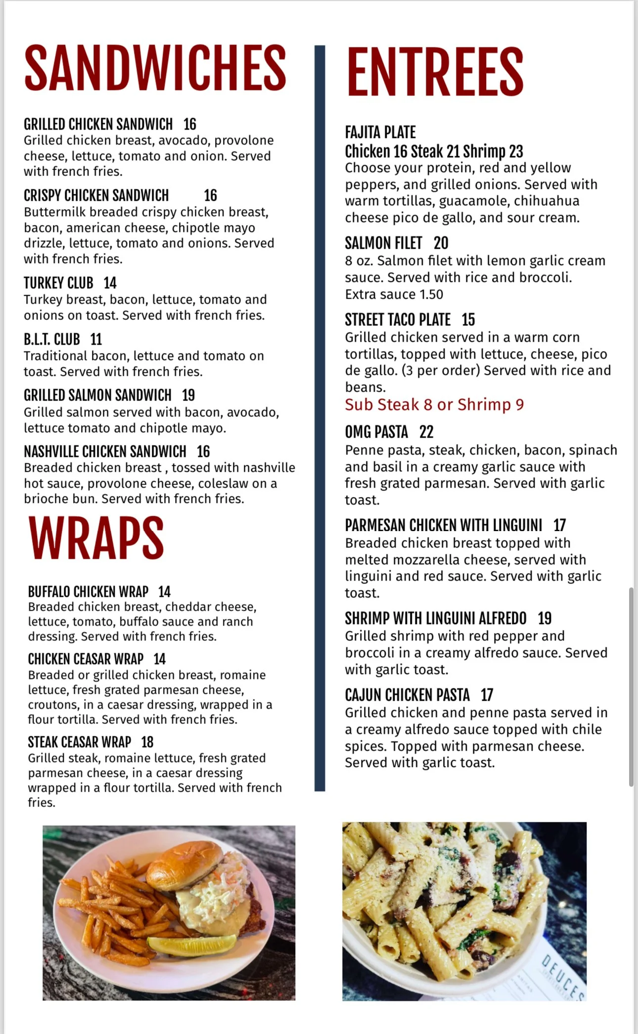 NOW OPEN- DEUCES BAR & GRILL