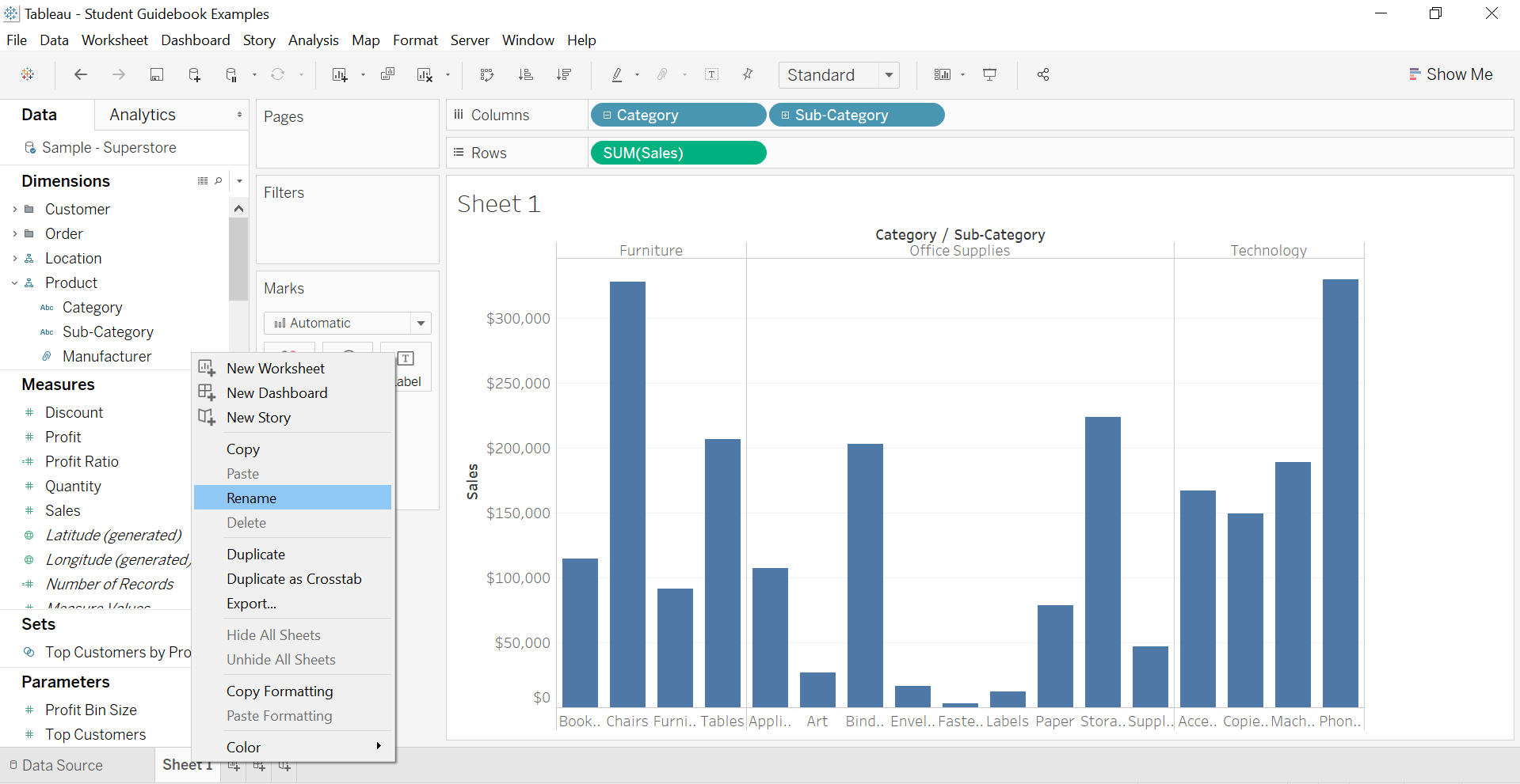 Measures and Dimensions — The Tableau Student Guide