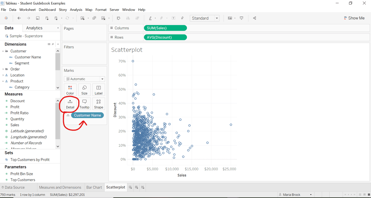 Show Me and Scatterplots — The Tableau Student Guide