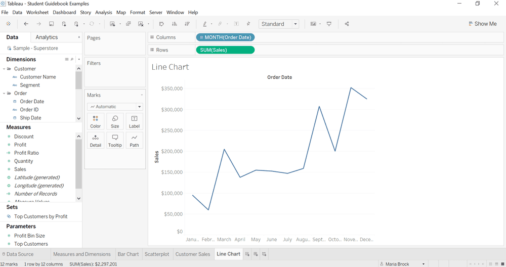 Dates and Line Charts — The Tableau Student Guide