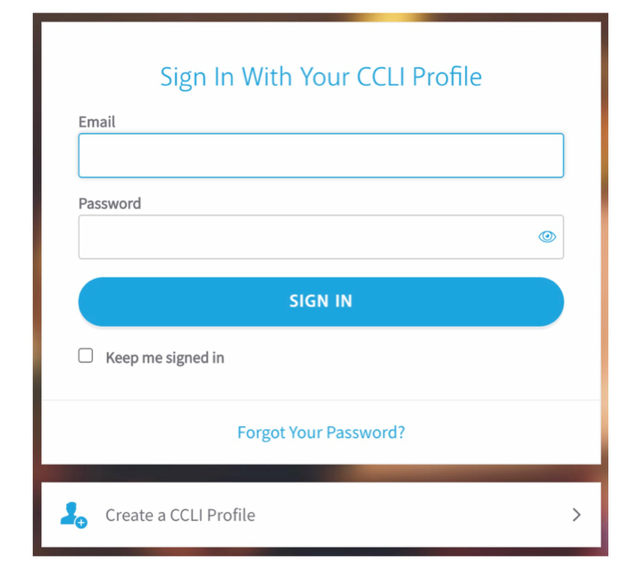 CCLI reporting page — POP UK