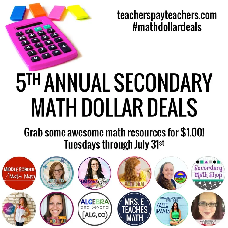 Secondary Math Resources Dollar Deals — Activity After Math
