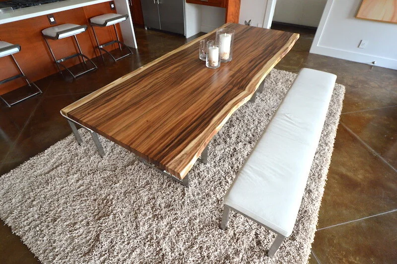 Dining tables made in Honolulu by furniture maker Satoshi Yamauchi ...