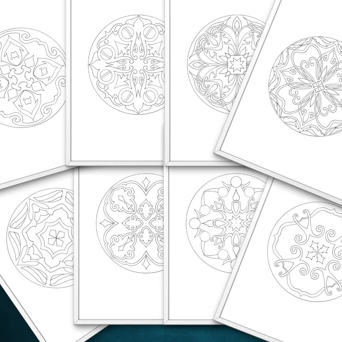 Artist Hand-Drawn Mandala Templates for Coloring and Decoration ...