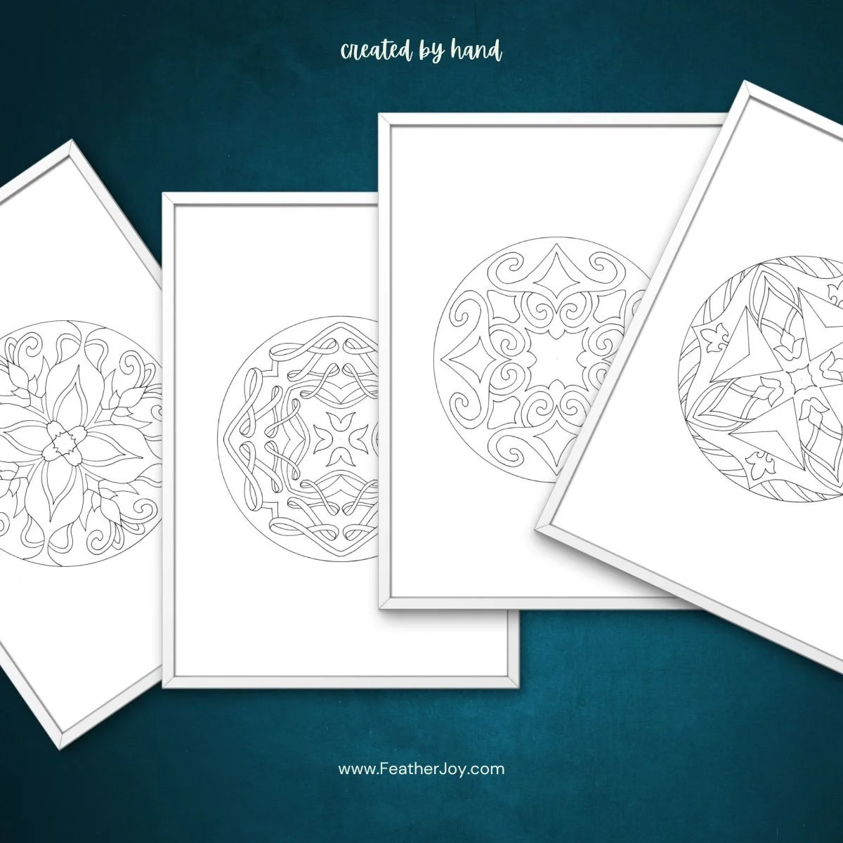 Artist Hand-Drawn Mandala Templates for Coloring and Decoration ...