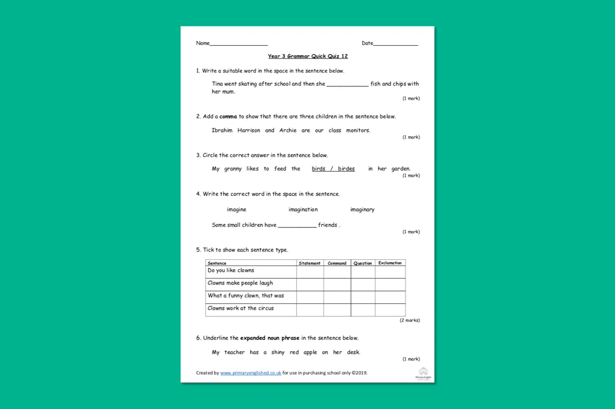 Year 3 Writing Assessment Grids — Primary English Education Consultancy