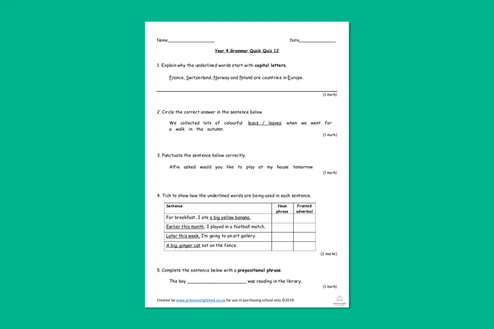 2024 KS2 Grammar SAT materials — Primary English Education Consultancy