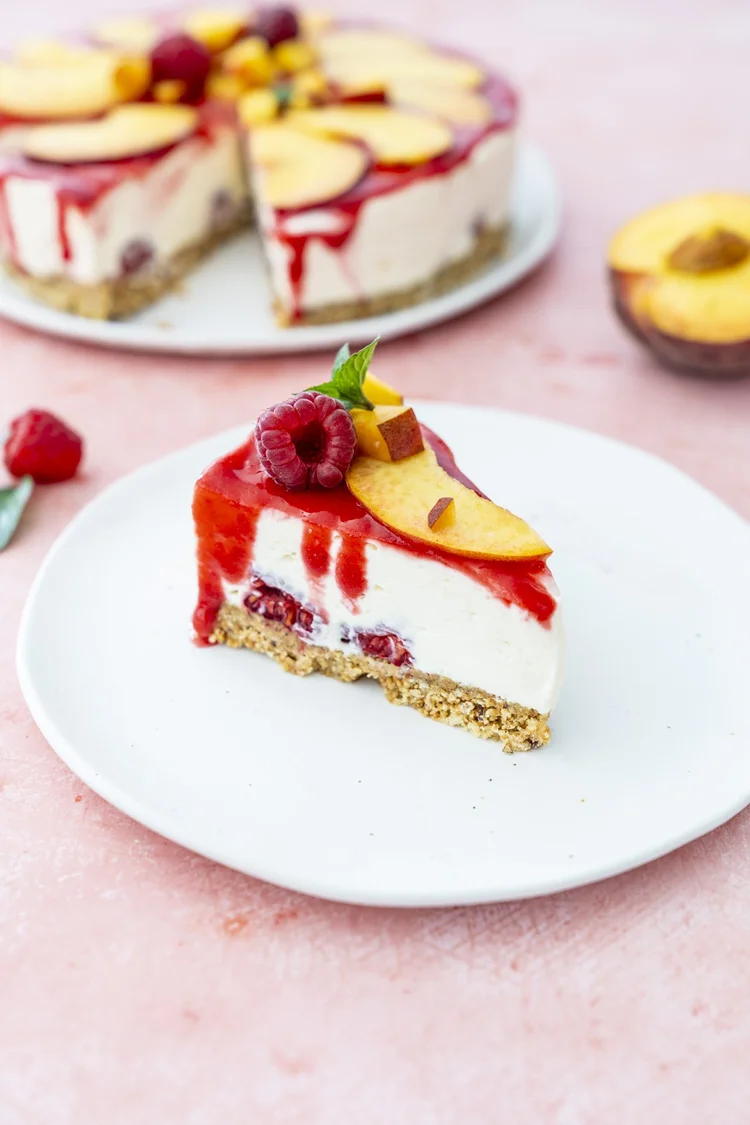 No Bake Cheesecake alla Pfirsich Melba - Sommerrezept — Backbube