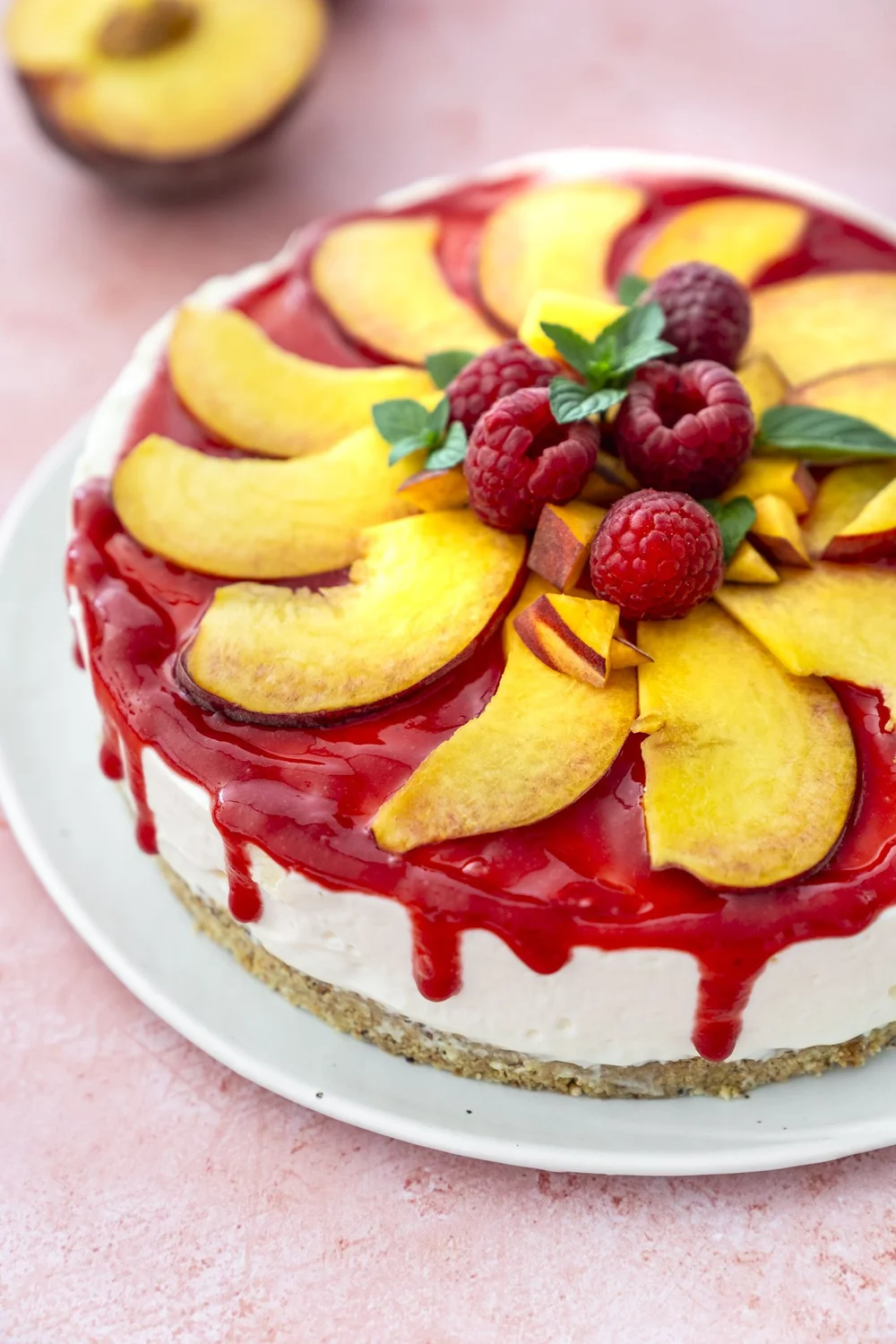No Bake Cheesecake alla Pfirsich Melba - Sommerrezept — Backbube