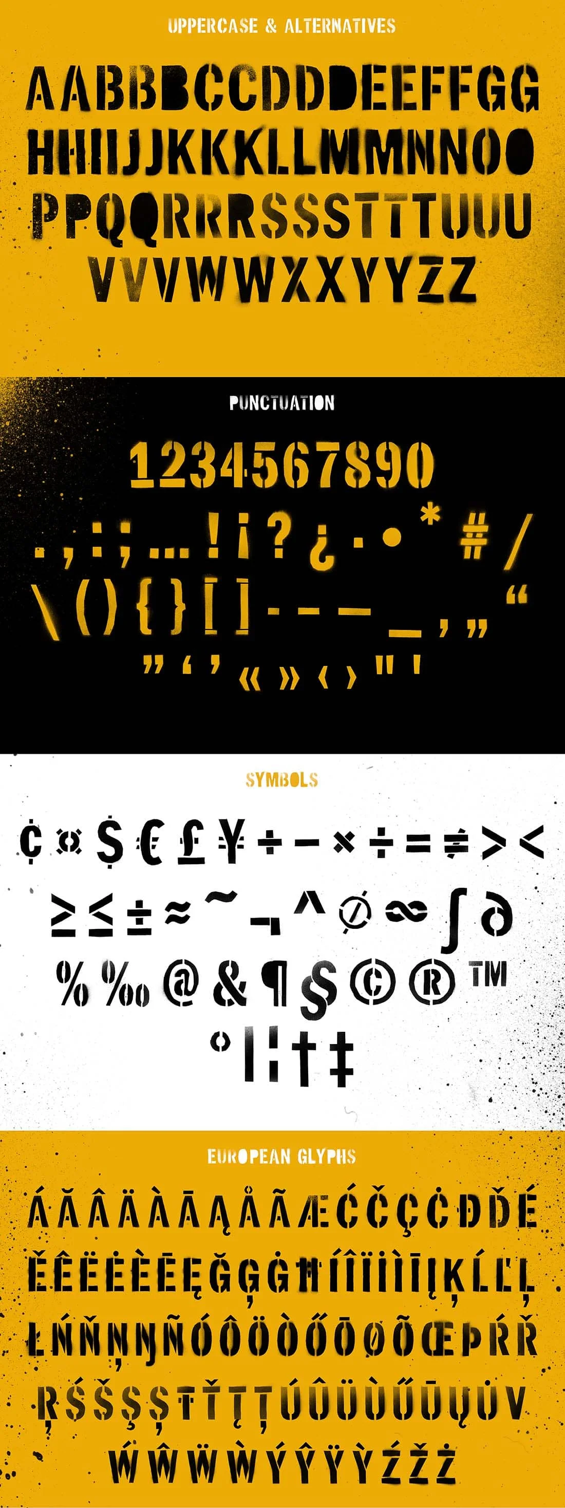 Autobahn SVG bitmap stencil font