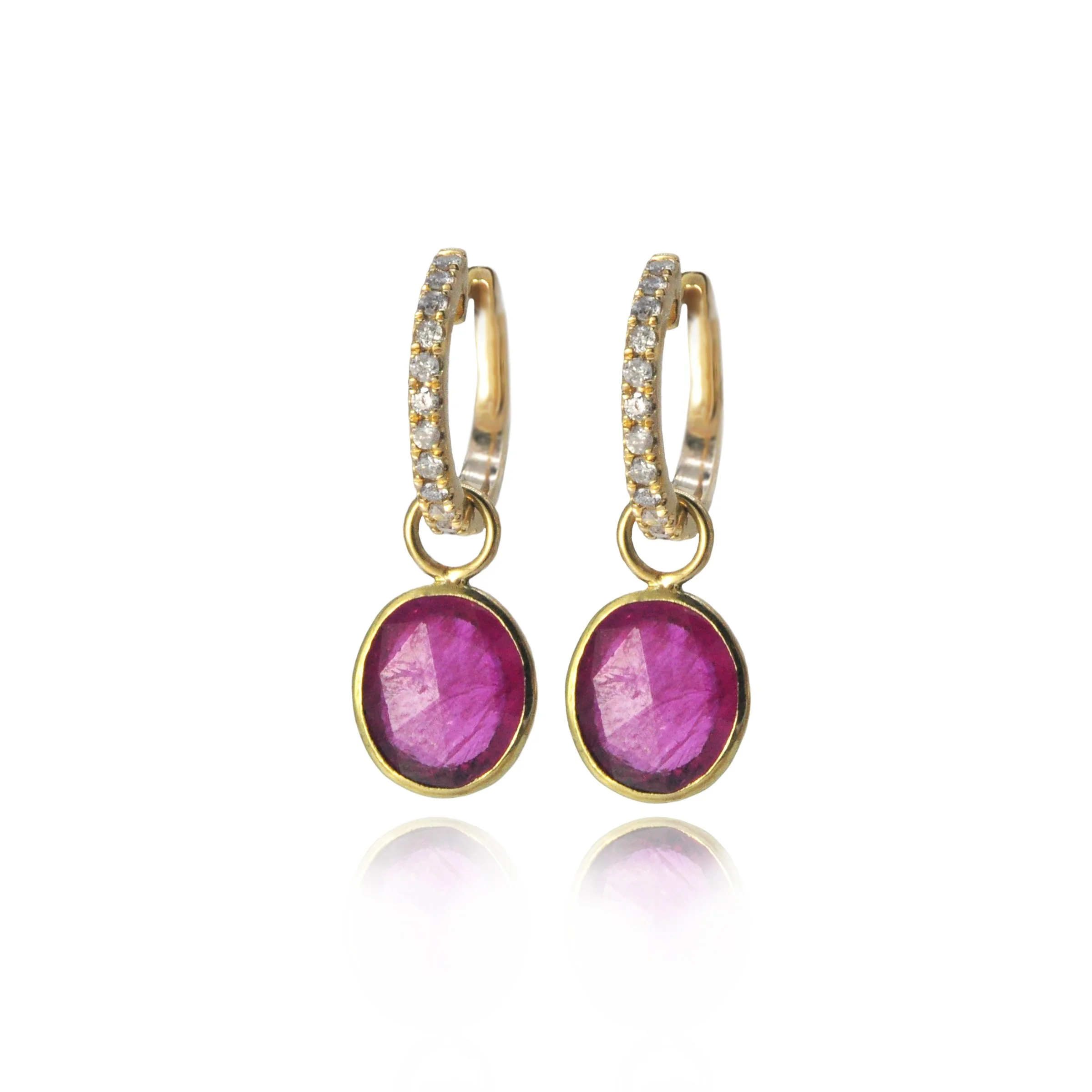 Wide Gold Feather Jewelry Set with Center Diamond Channels — Rebecca ...