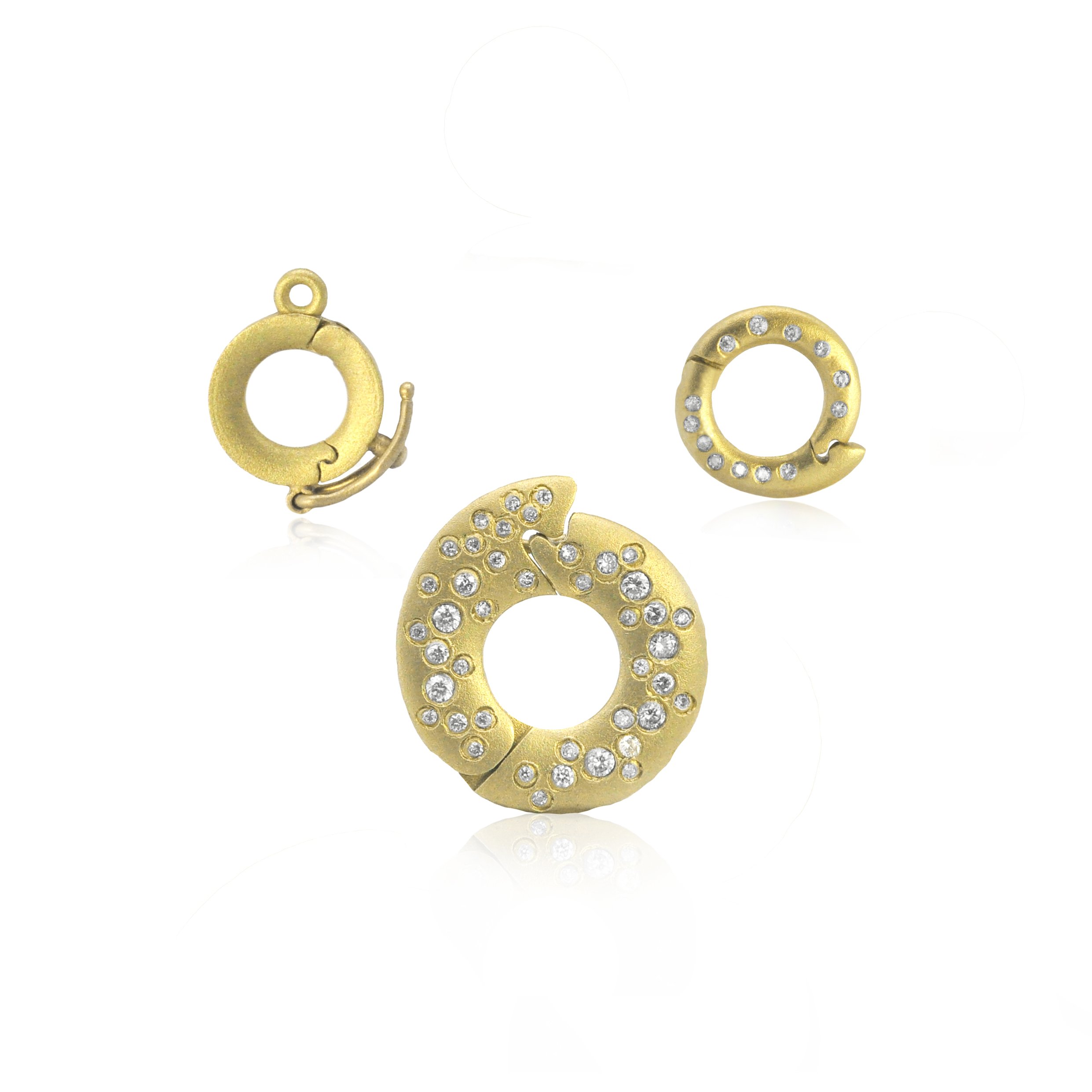 Gold, silver and diamond acorn necklace — Rebecca Myers Design