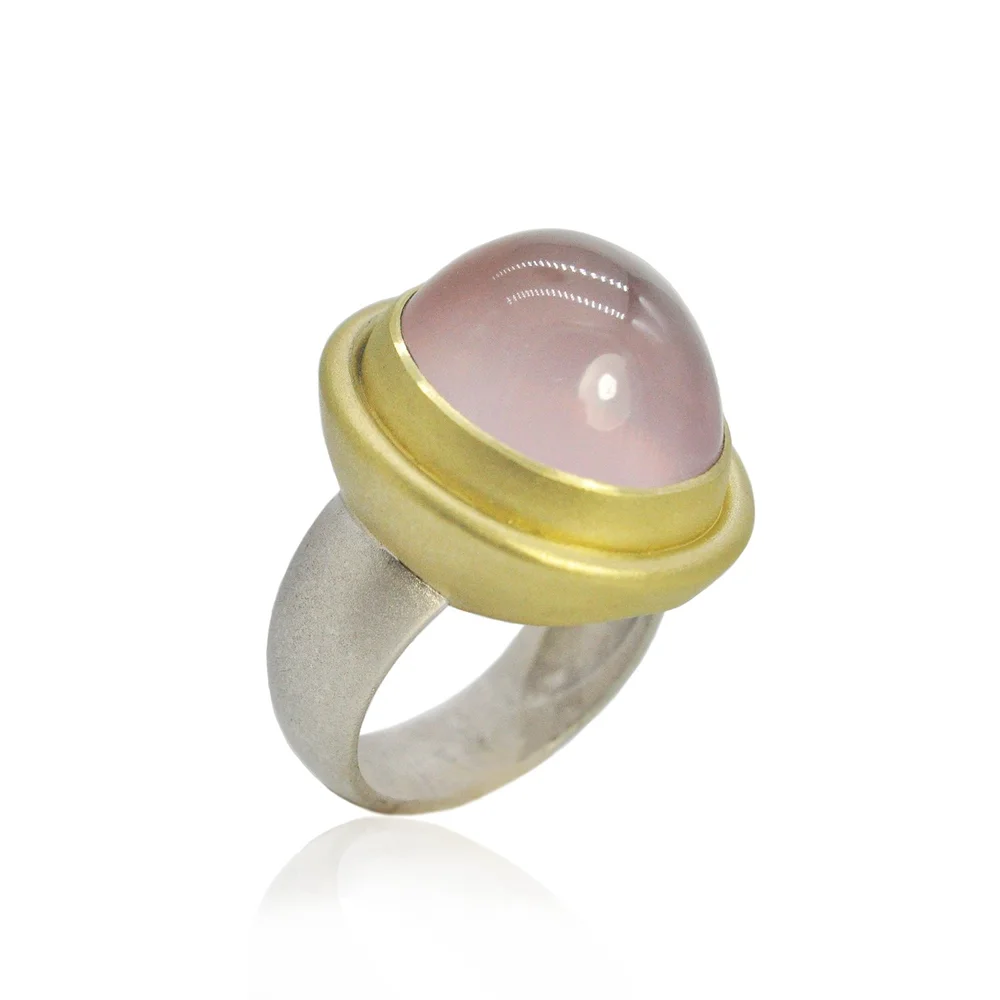 Oval Rose Quartz Ring
