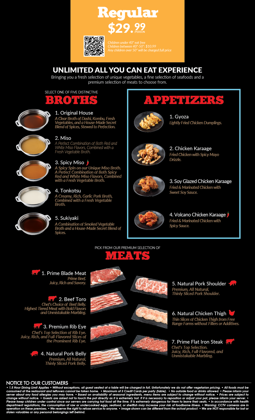 Concord Regular Menu — Shabuya