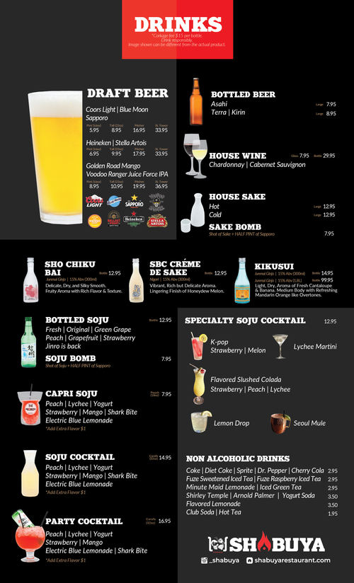 Las Vegas Regular Menu — Shabuya