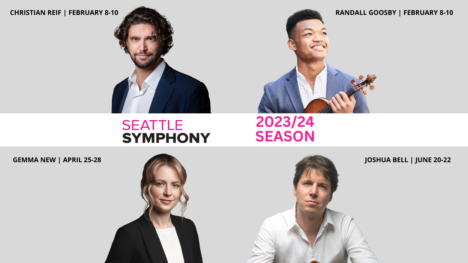 Cristian Reif, Randall Goosby, Gemma New and Joshua Bell in Seattle ...