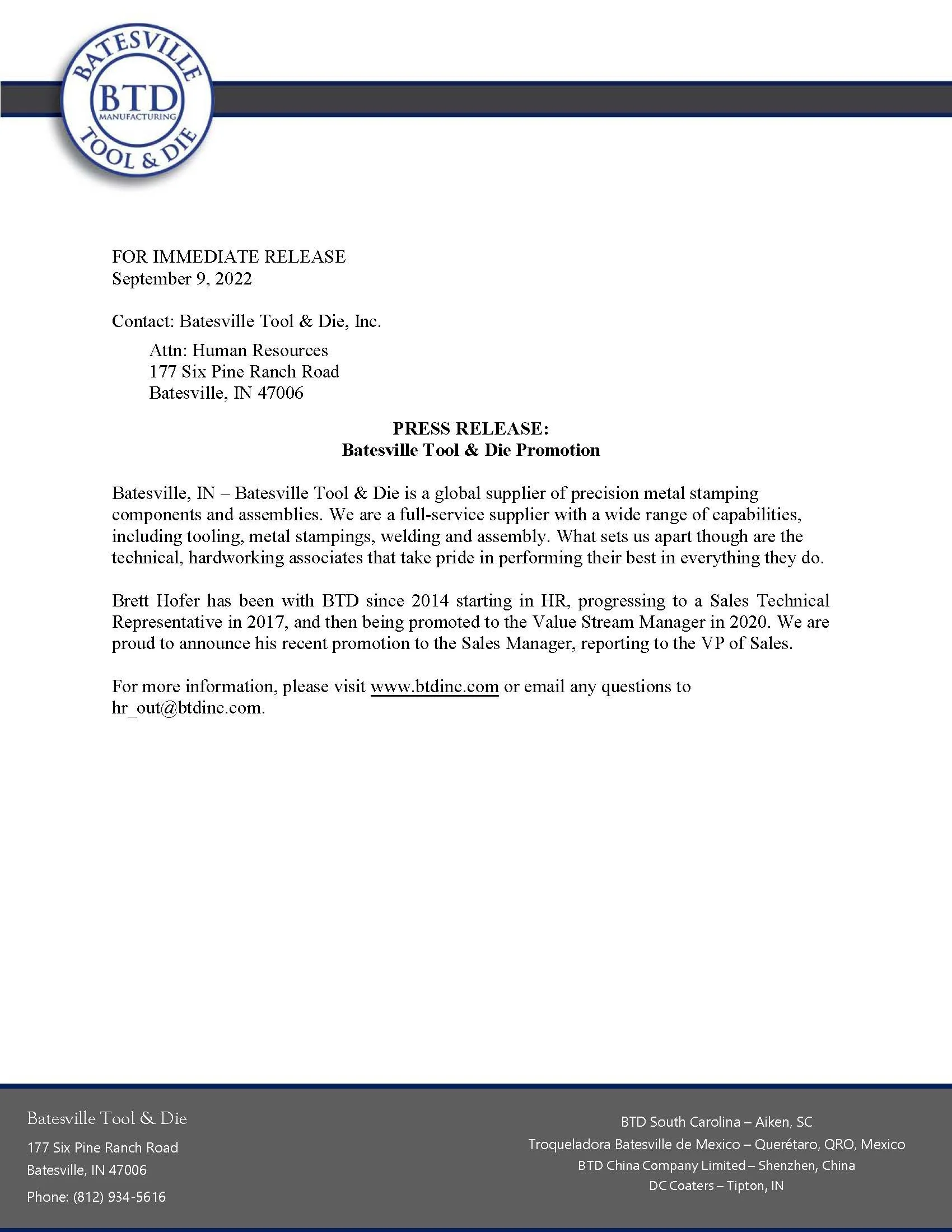 In The News — Batesville Tool & Die, Inc.