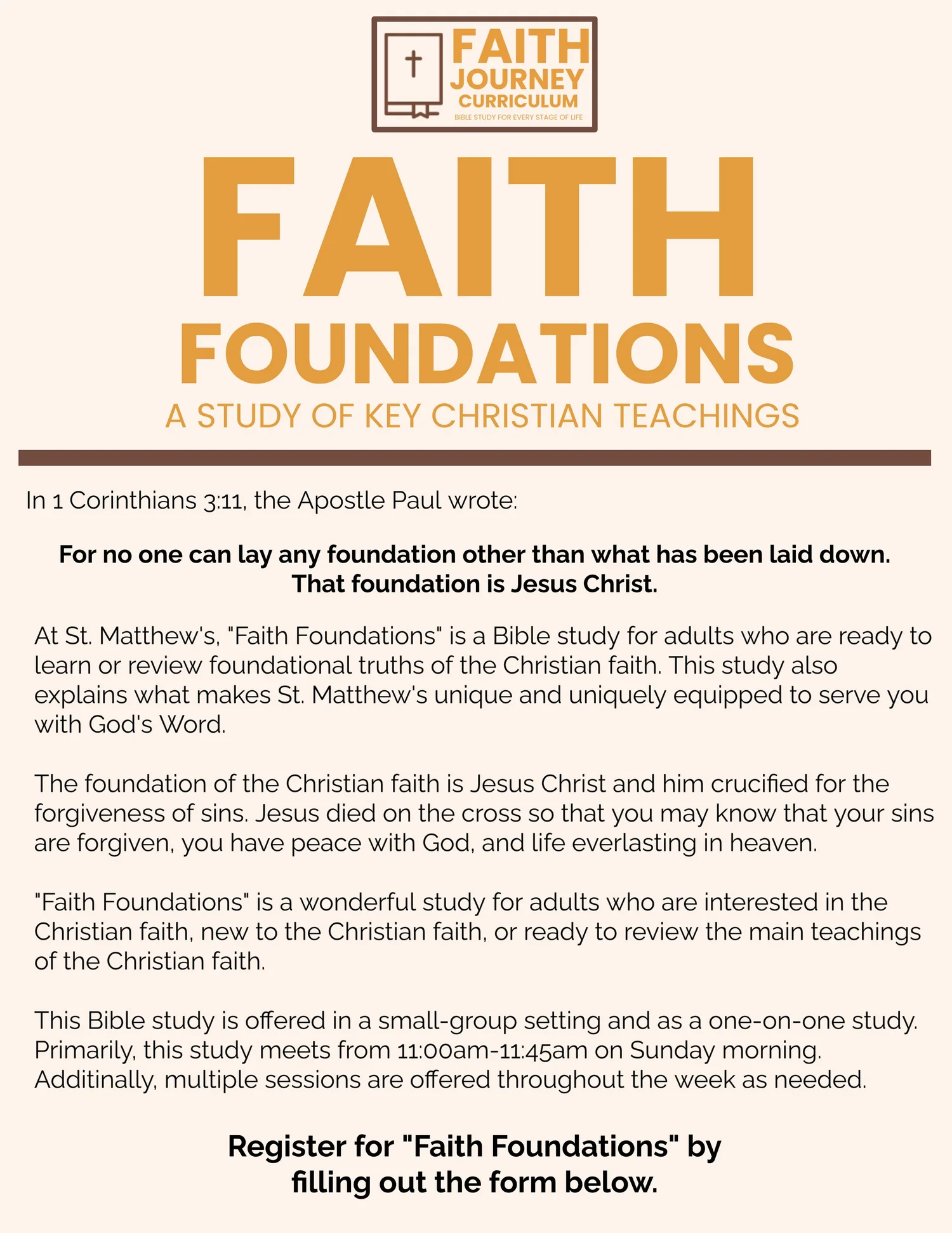 Faith Foundations — St. Matthew's Lutheran Church