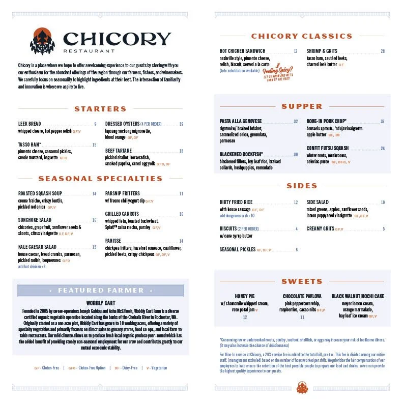 Menus — CHICORY