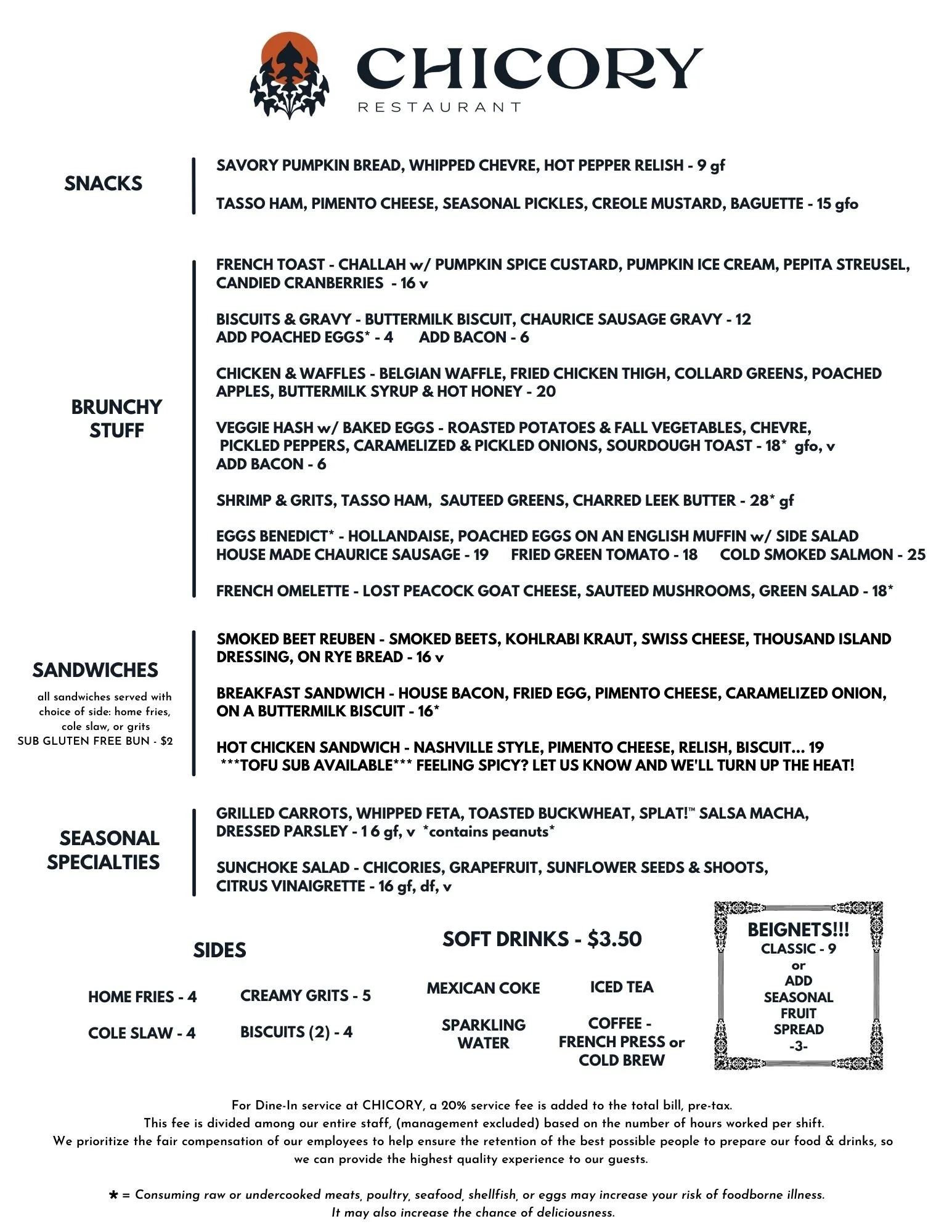 Menus — CHICORY