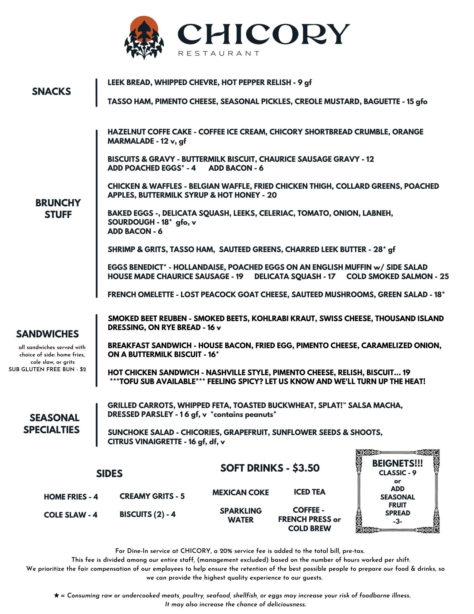 Menus — CHICORY