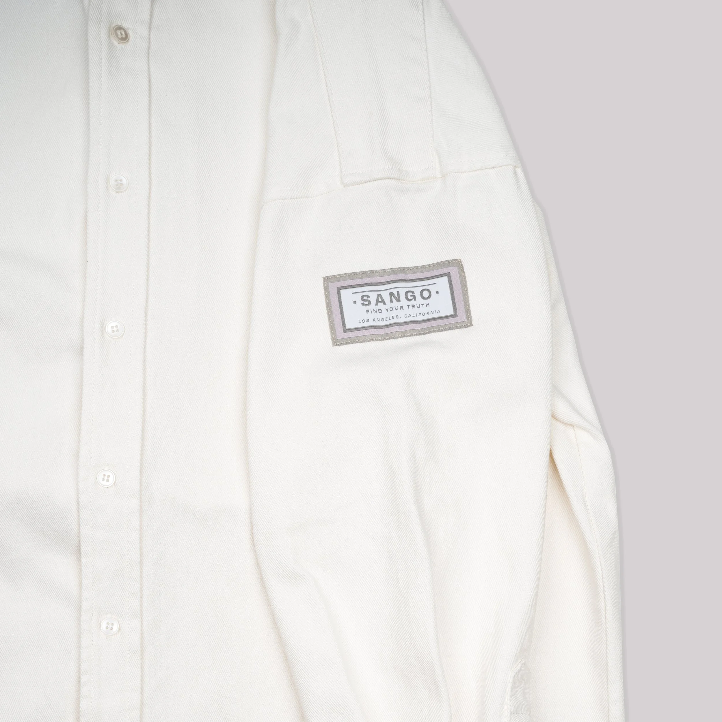 Sango Oversized Denim Button Up - Creme — Sango