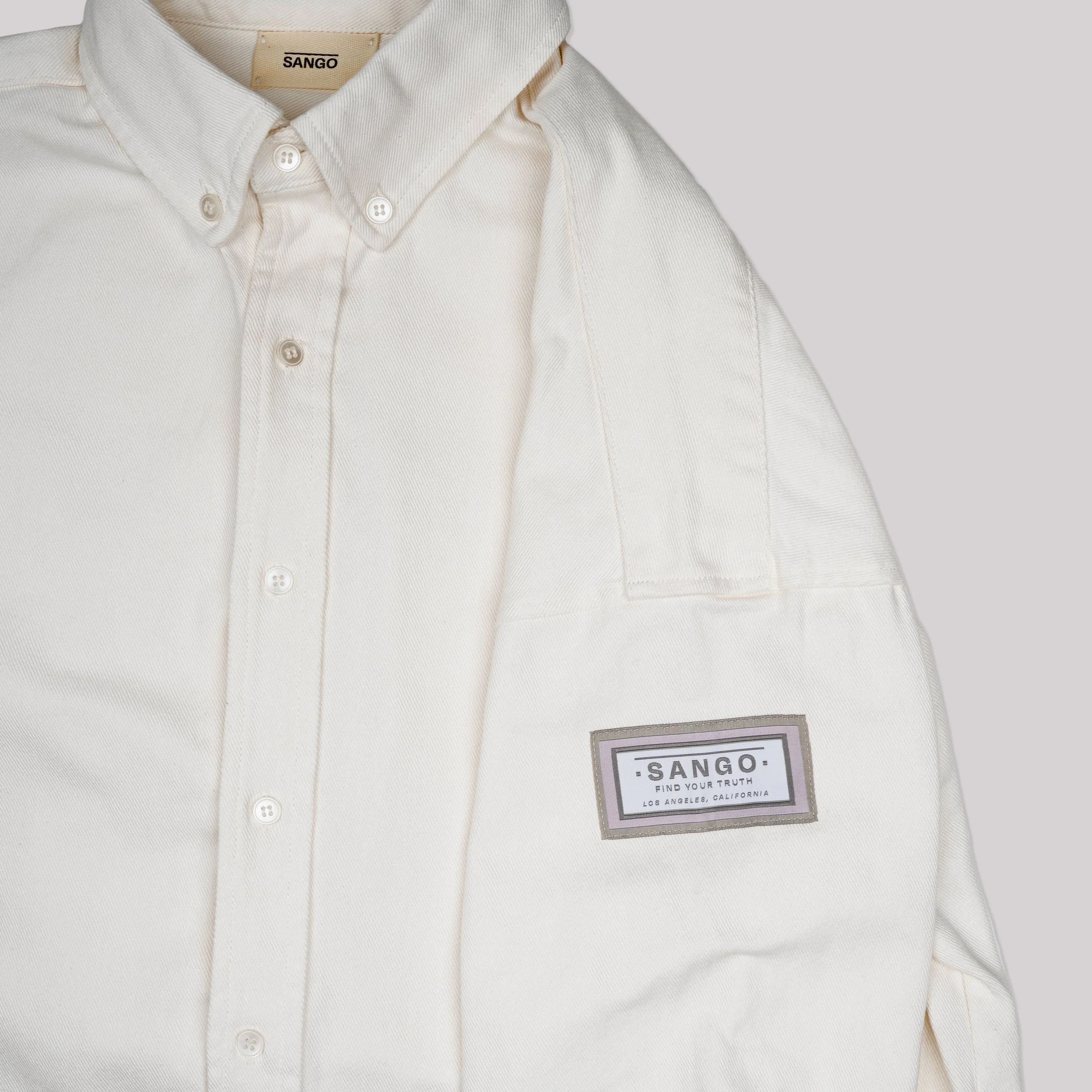 Sango Oversized Denim Button Up - Creme — Sango