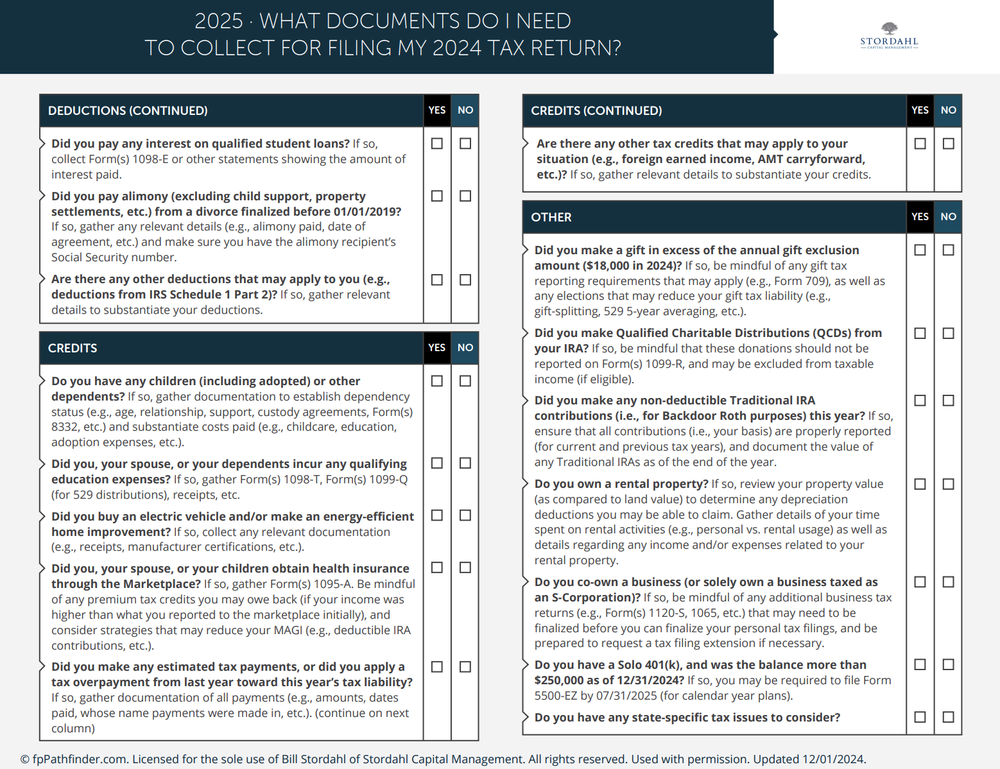 What Documents Do I Need To Collect For Filing My 2024 Tax Return ...