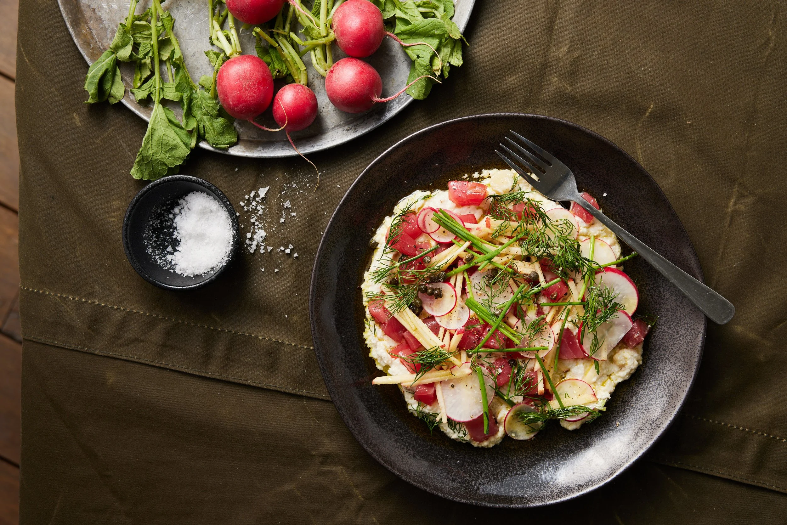 envy™ Apple Tuna Tartar, Dill & Chive Oil with Macadamia Cream — Farm ...