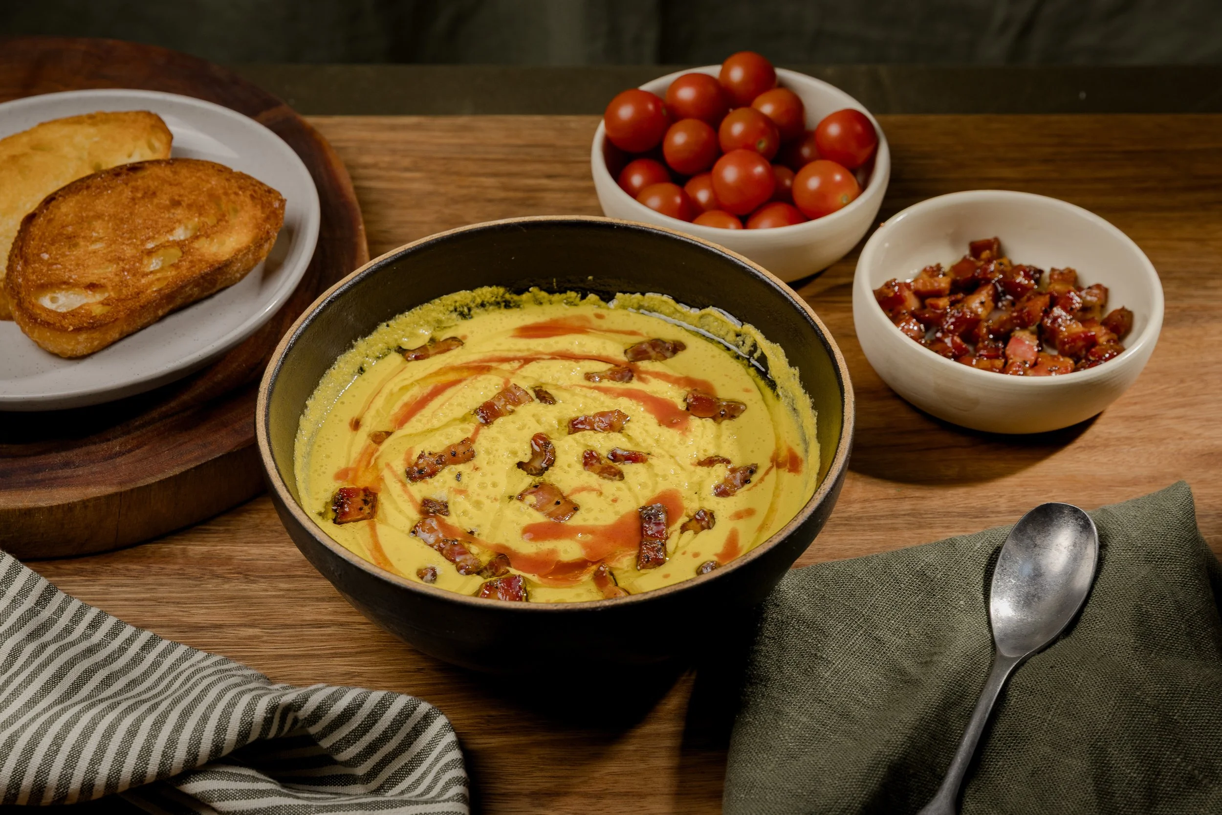 Rock Melon & Cucumber Gazpacho with Crispy Pancetta — Farm to Fork