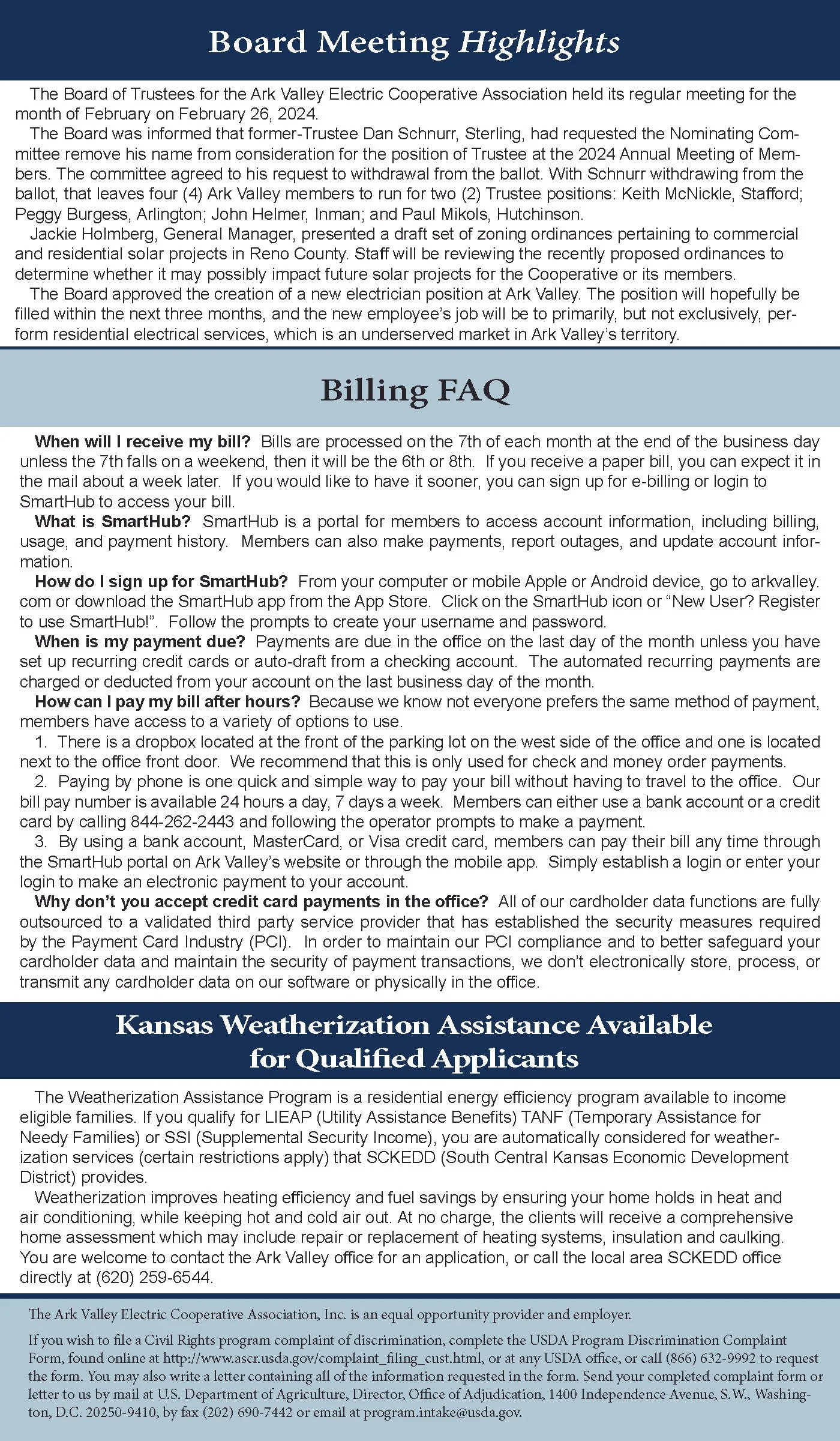 Current Newsletter — Ark Valley Electric CoOp