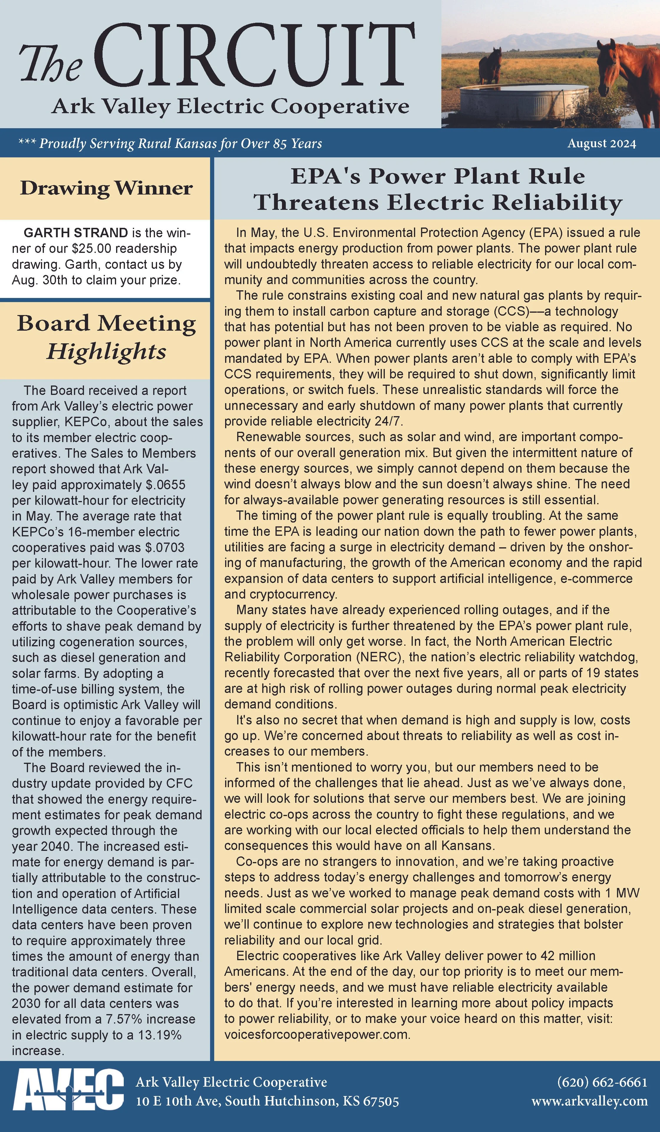 Current Newsletter — Ark Valley Electric CoOp