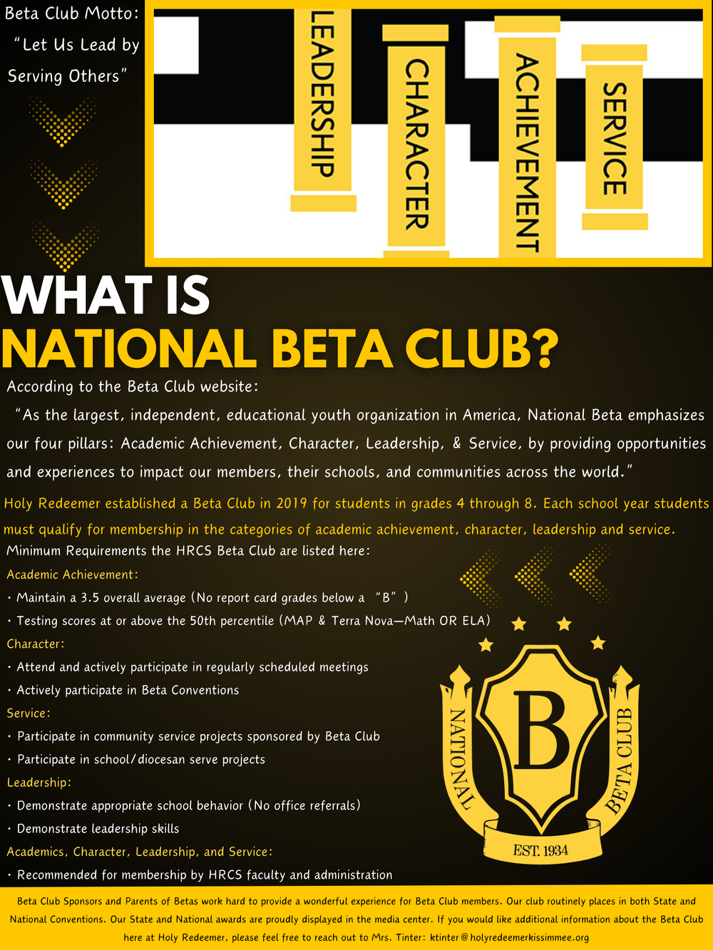 Beta Club — Holy Redeemer Catholic School