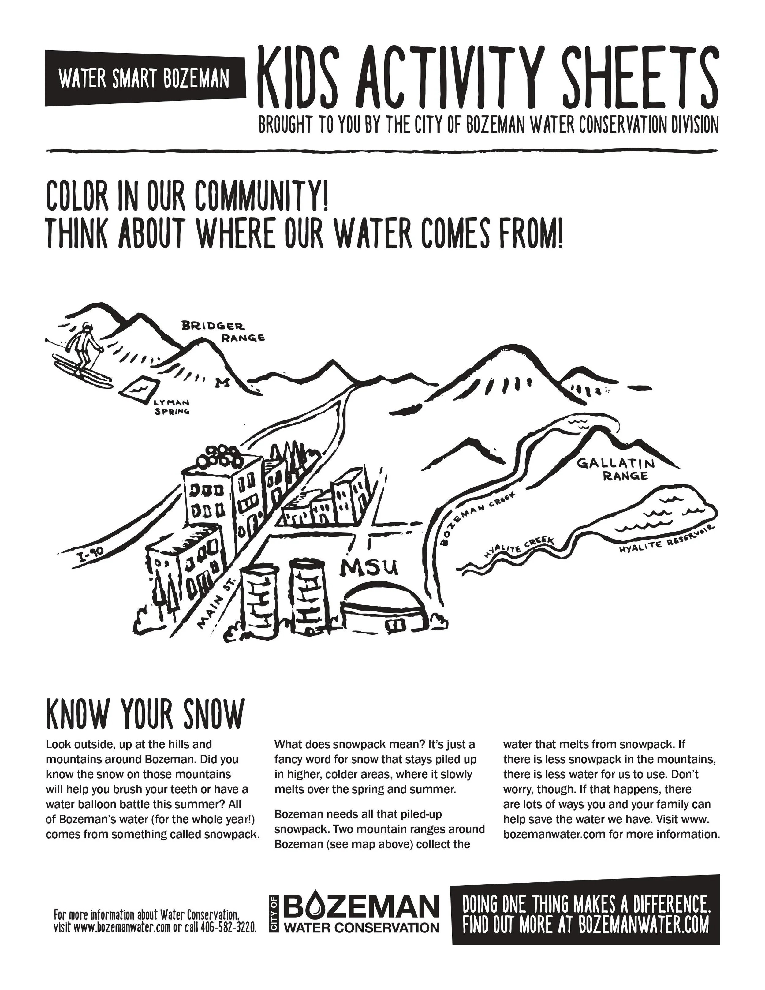 Watershed Wednesday: Kids Activity Sheets — Gallatin Watershed Council