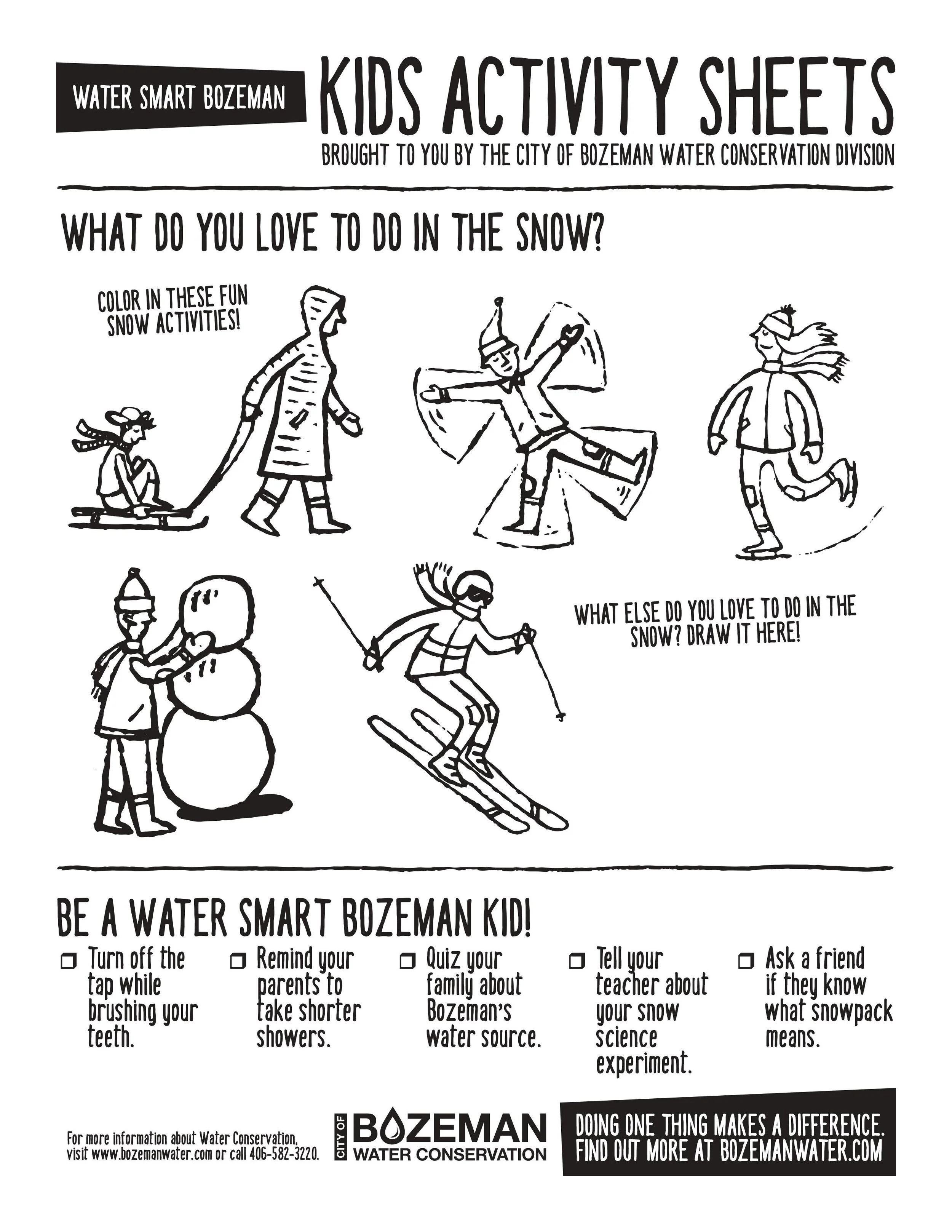 Watershed Wednesday: Kids Activity Sheets — Gallatin Watershed Council