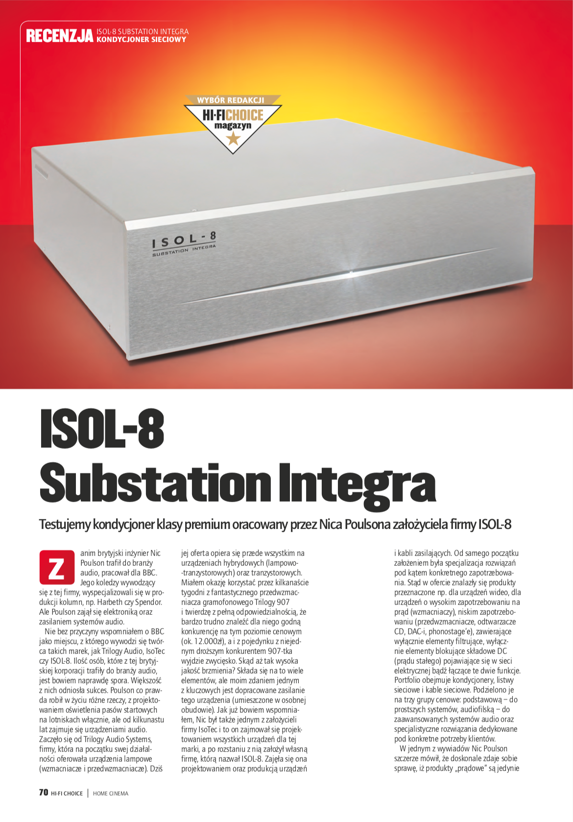 Review - ISOL-8 SubStation Integra by Hi-Fi-Choice Poland - Dec 2015 ...