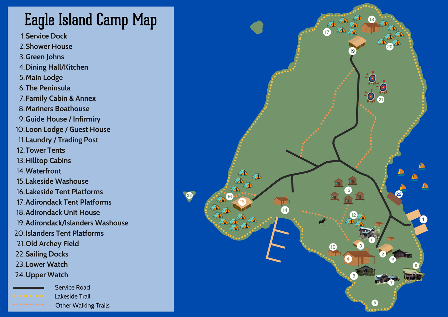 Camp Map — Eagle Island Camp