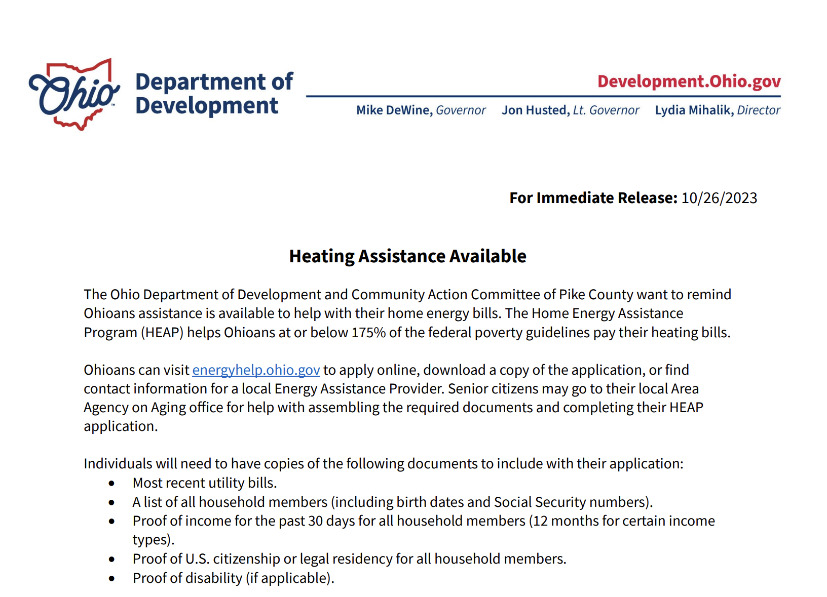HEAP / PIPP — Community Action Committee of Pike County