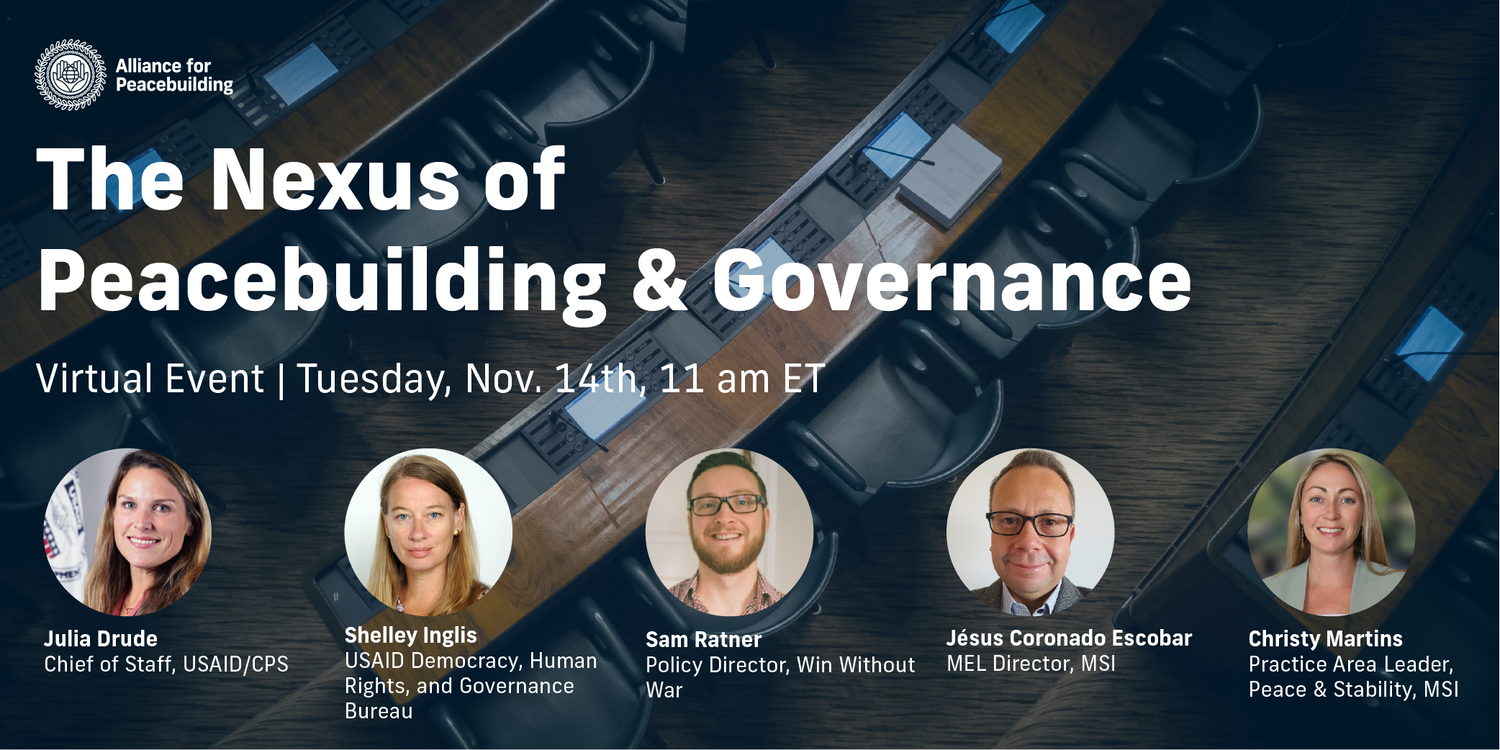 The Nexus of Peacebuilding and Governance — Alliance for Peacebuilding