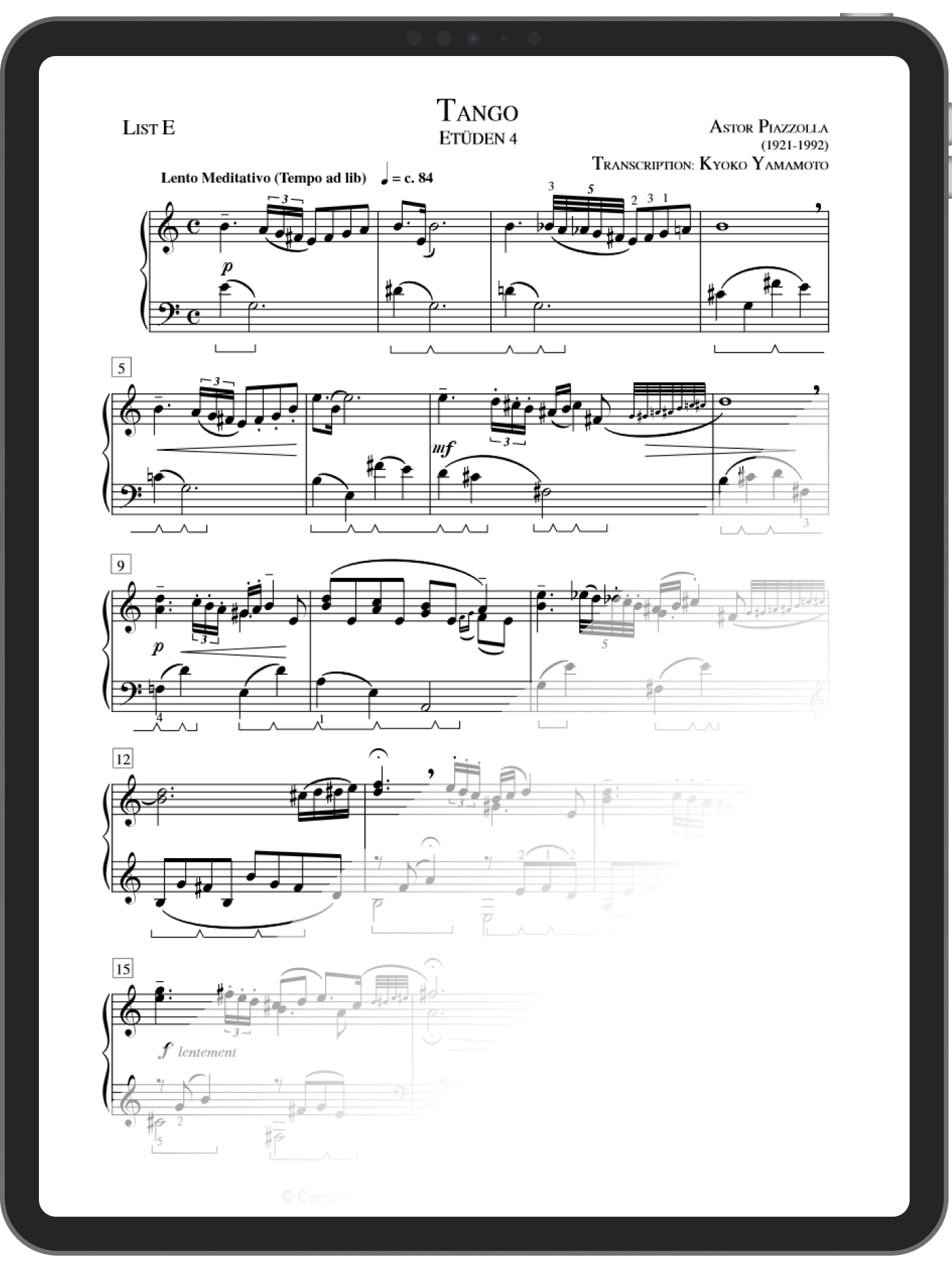 Tango (Etüden 4) - Piazzolla — British Columbia Conservatory of Music