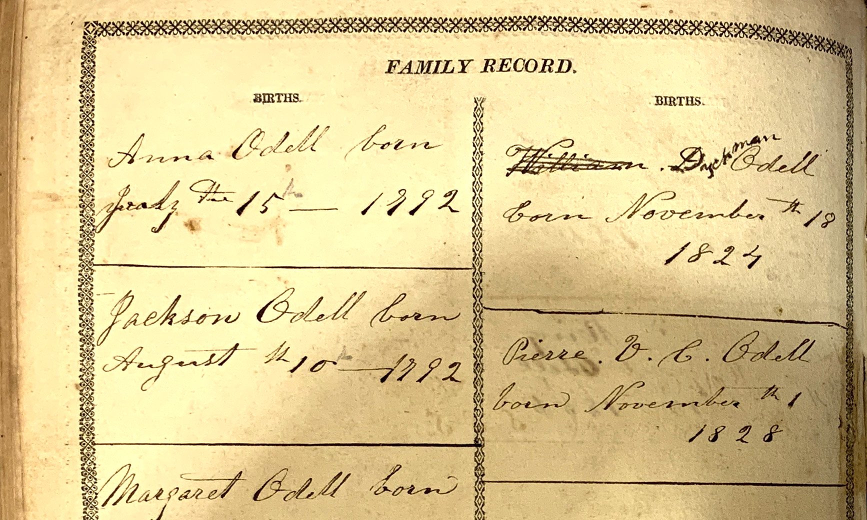 Odell Family Papers — Friends of Odell House Rochambeau Headquarters
