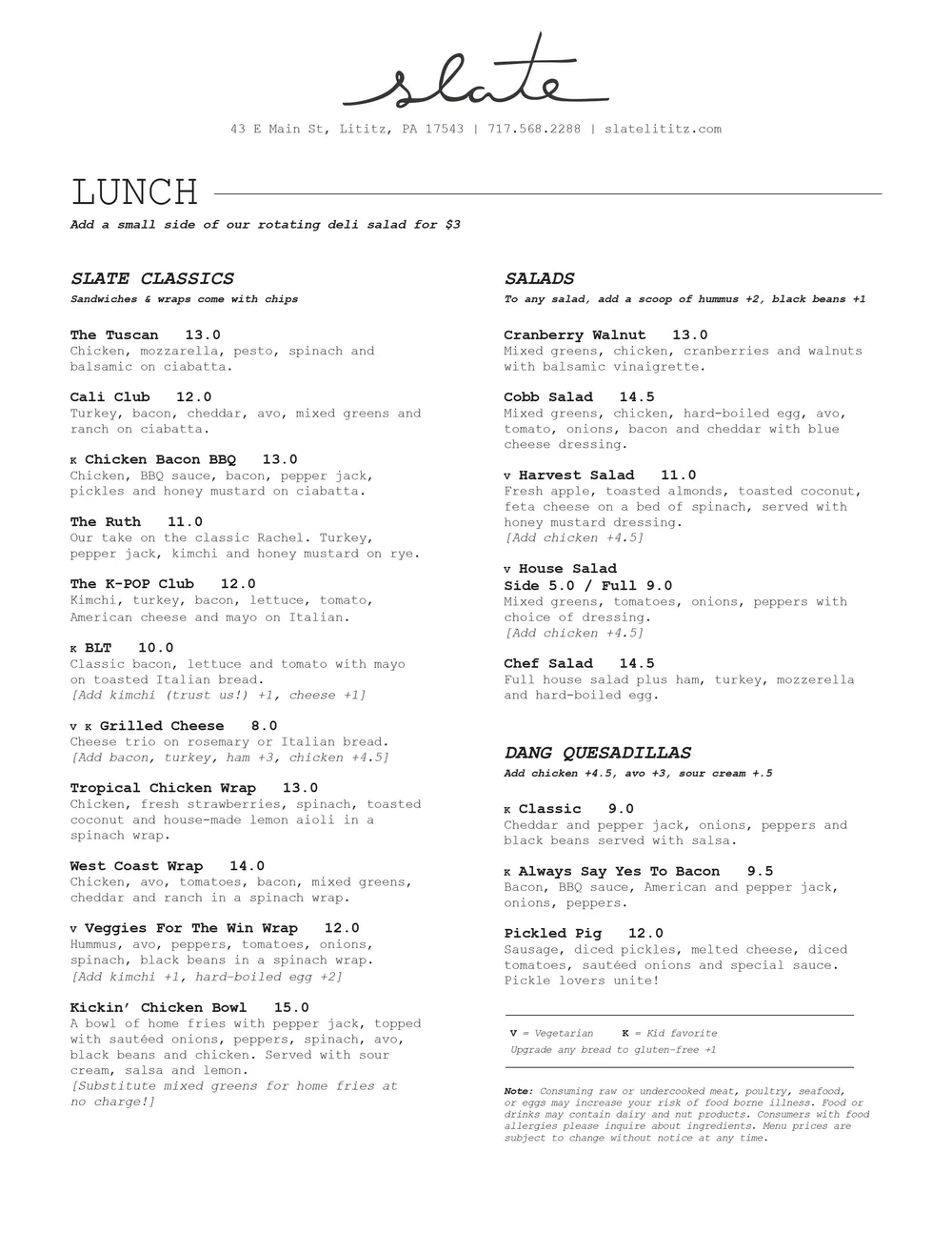 Eat — Slate Cafe