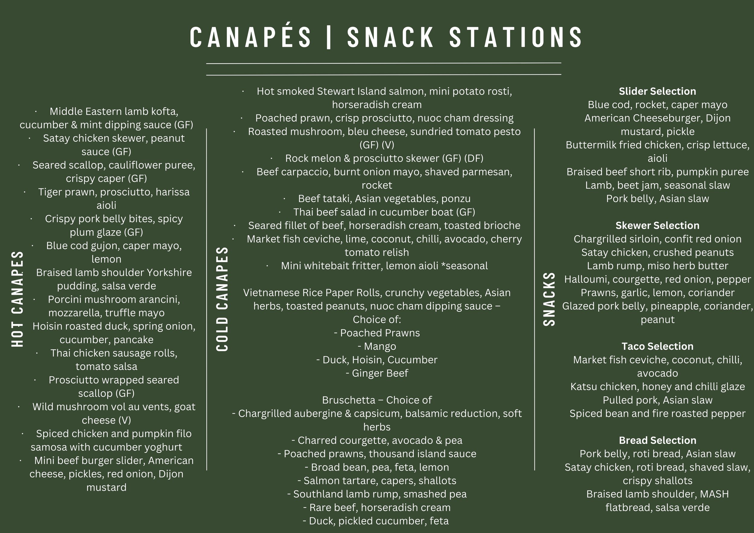 Canapes - Invercargill/Southland Catering — MASH CATERING LIMITED