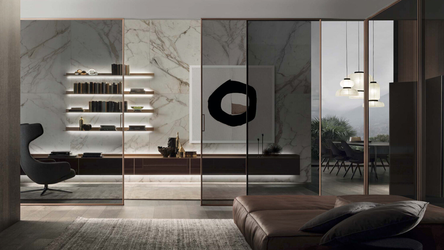 Velaria Sliding Doors by Rimadesio - Luxury Interior Space Dividers