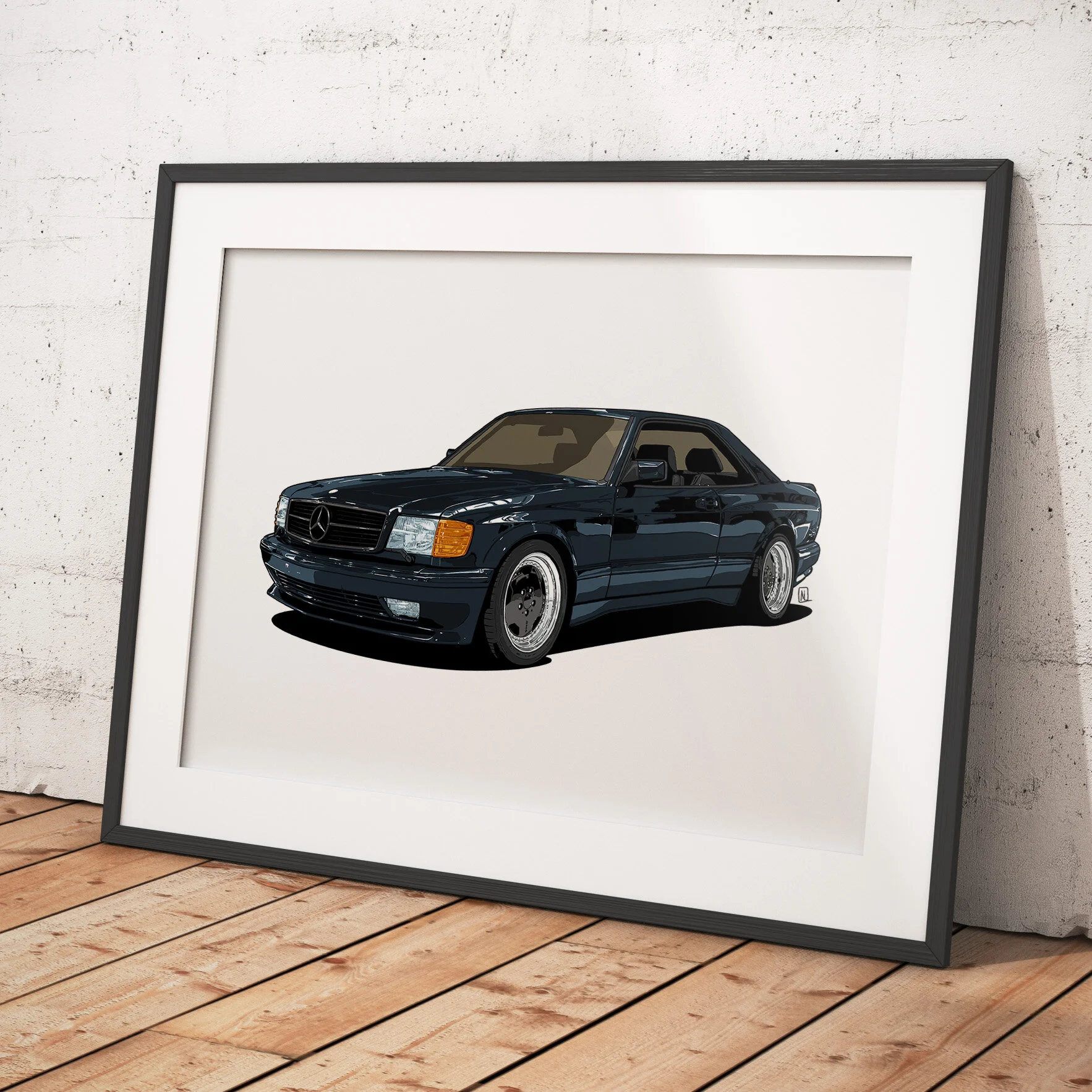 Mercedes 560 SEC open edition sports car artwork print - Different ...