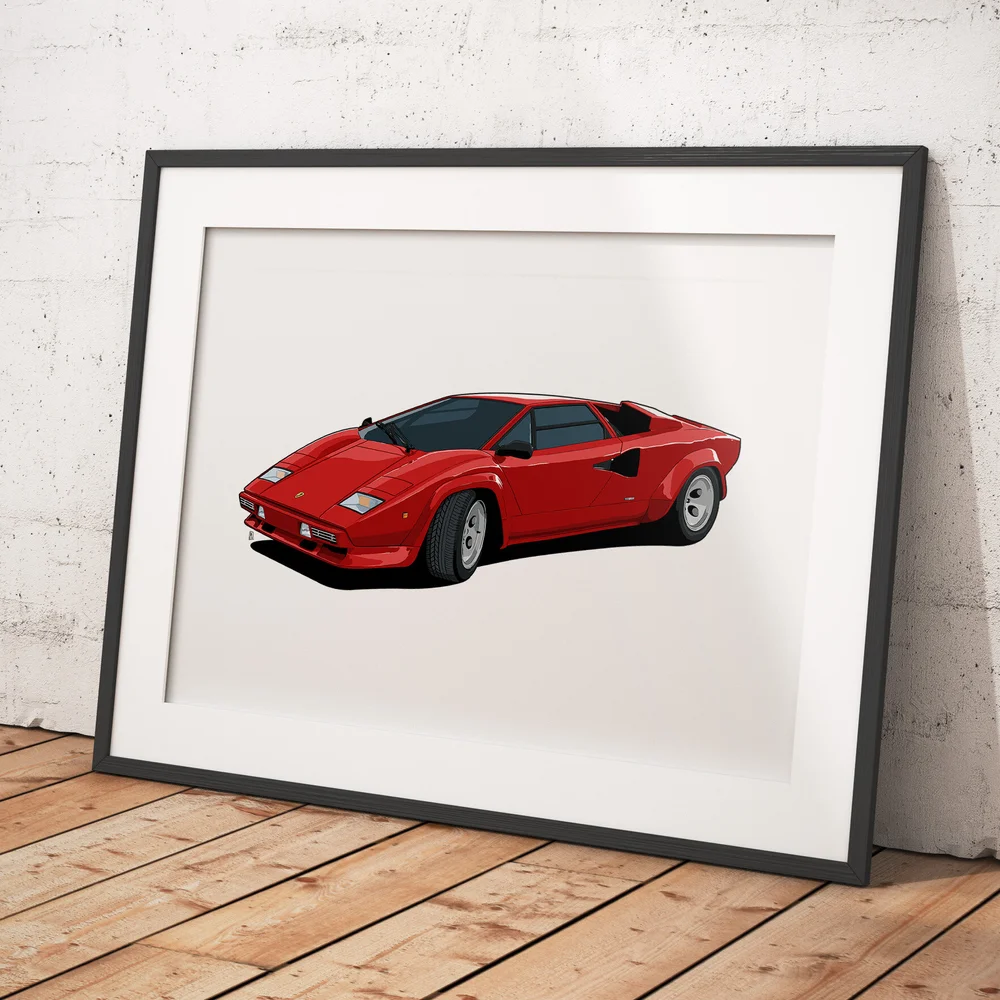 Lamborghini Countach Poster Red