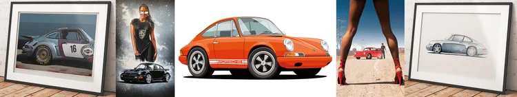Porsche artwork from different artists, from the classic 356 to the ...