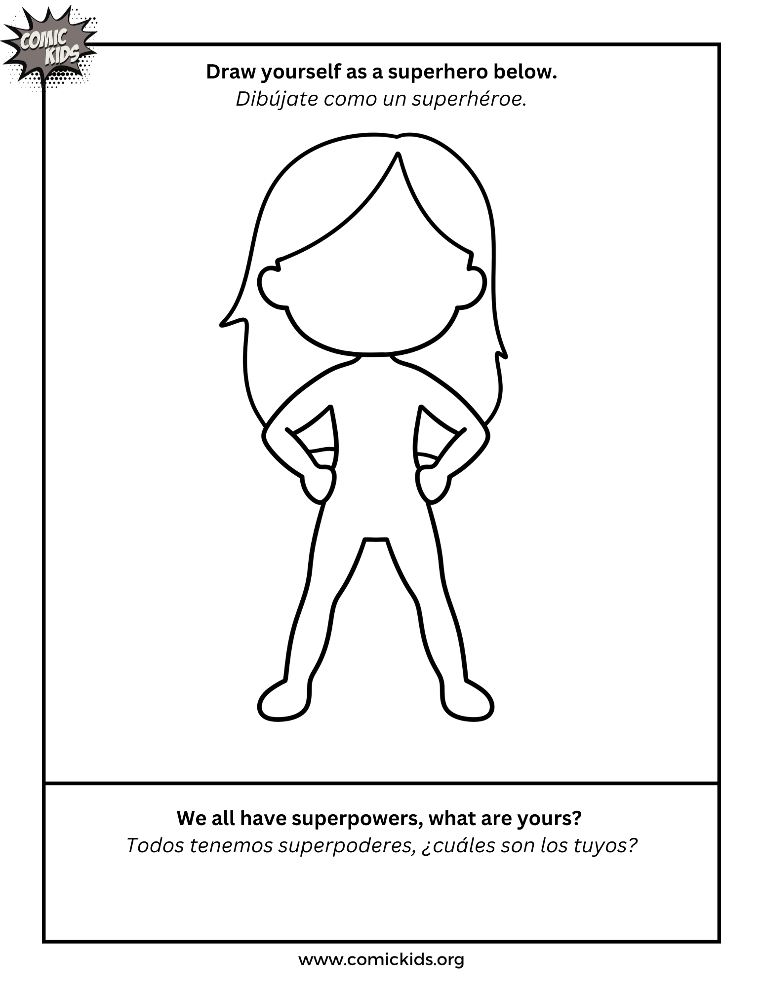 Free Printable Comic Drawing and Coloring Pages for Kids — Comic Kids