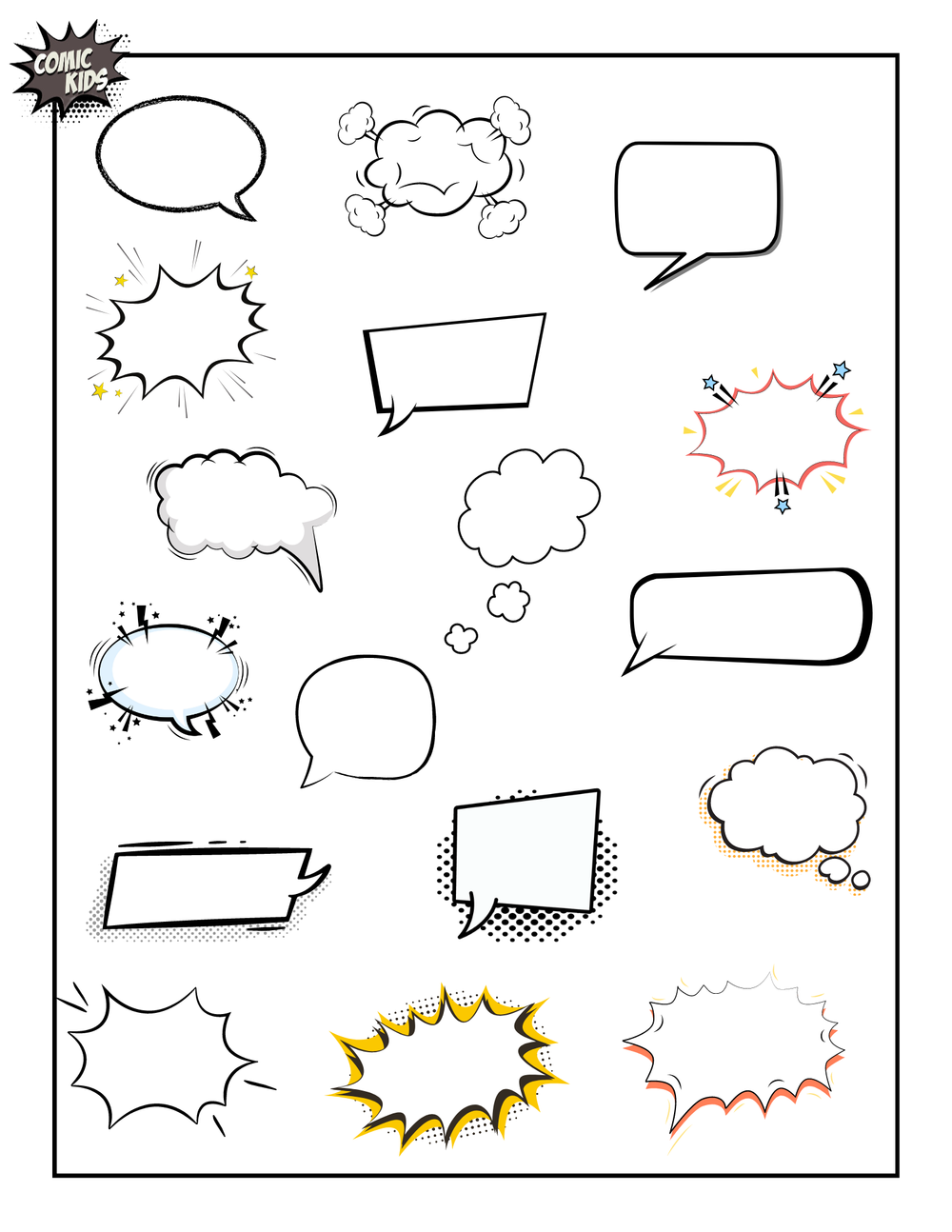 Free blank comic pages and comic bubble ideas to create your own comic ...