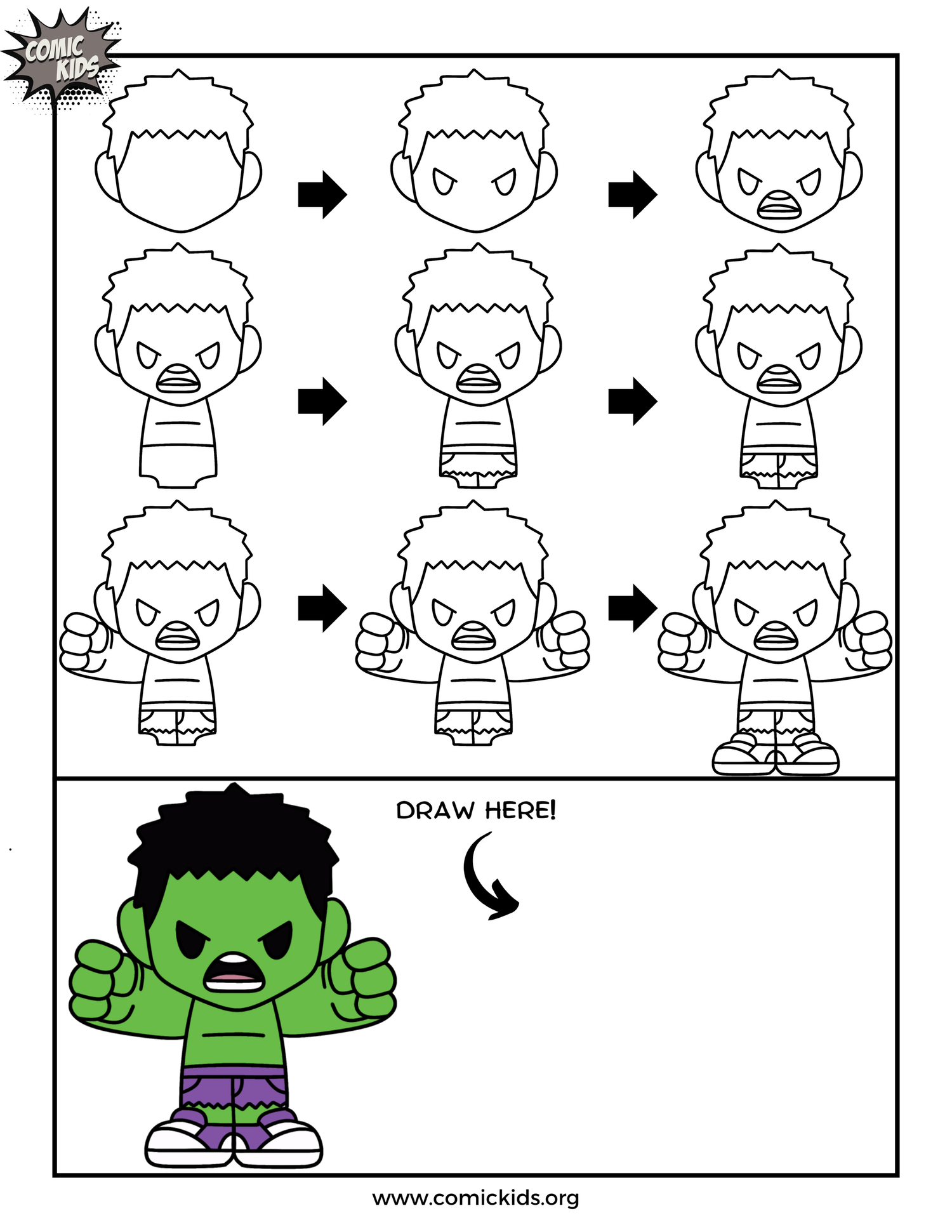 Free Printable Comic Drawing and Coloring Pages for Kids — Comic Kids